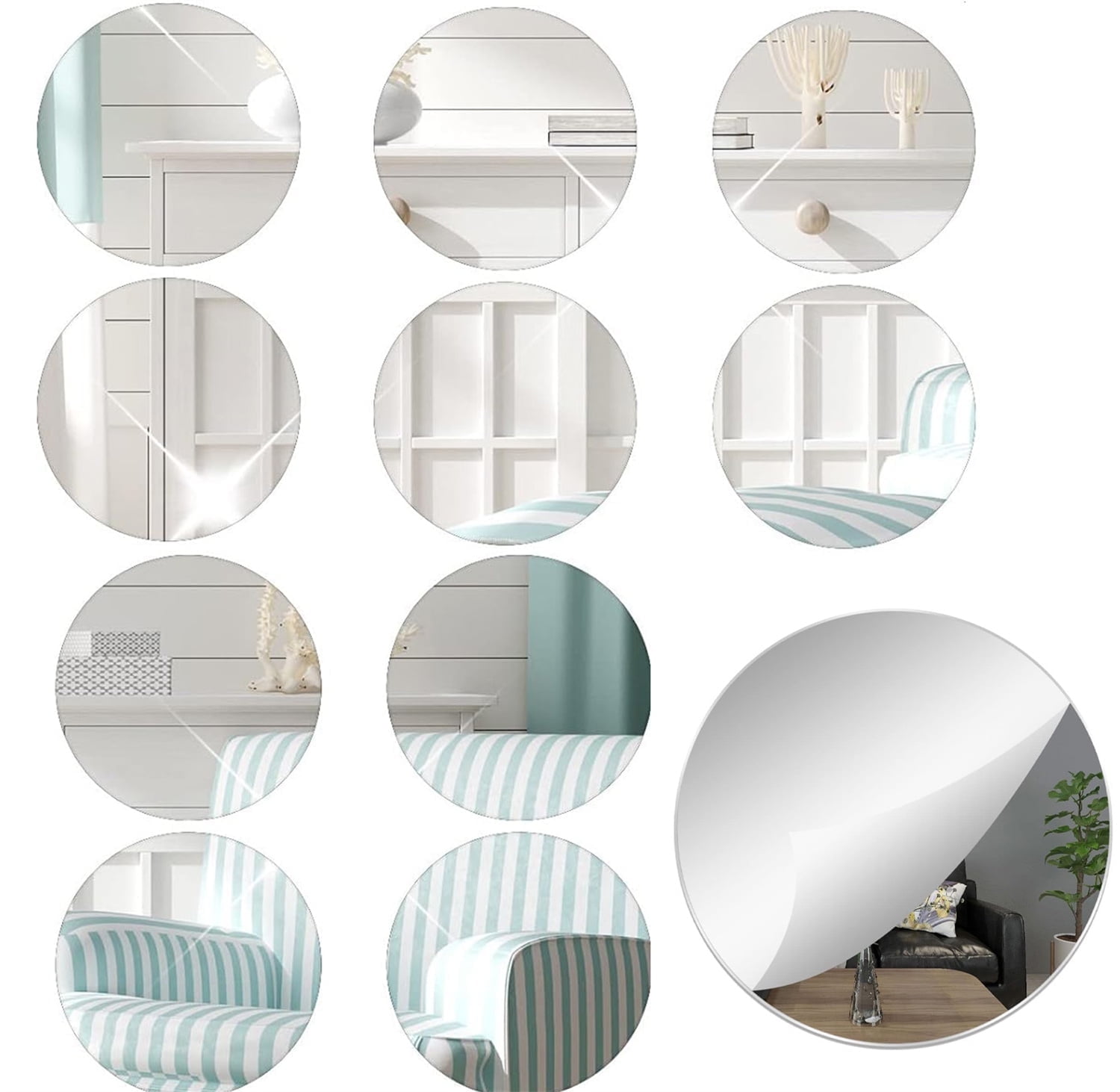 10 Pack Round Mirrors for Centerpieces,Happon 5.9in Circle Mirror ...