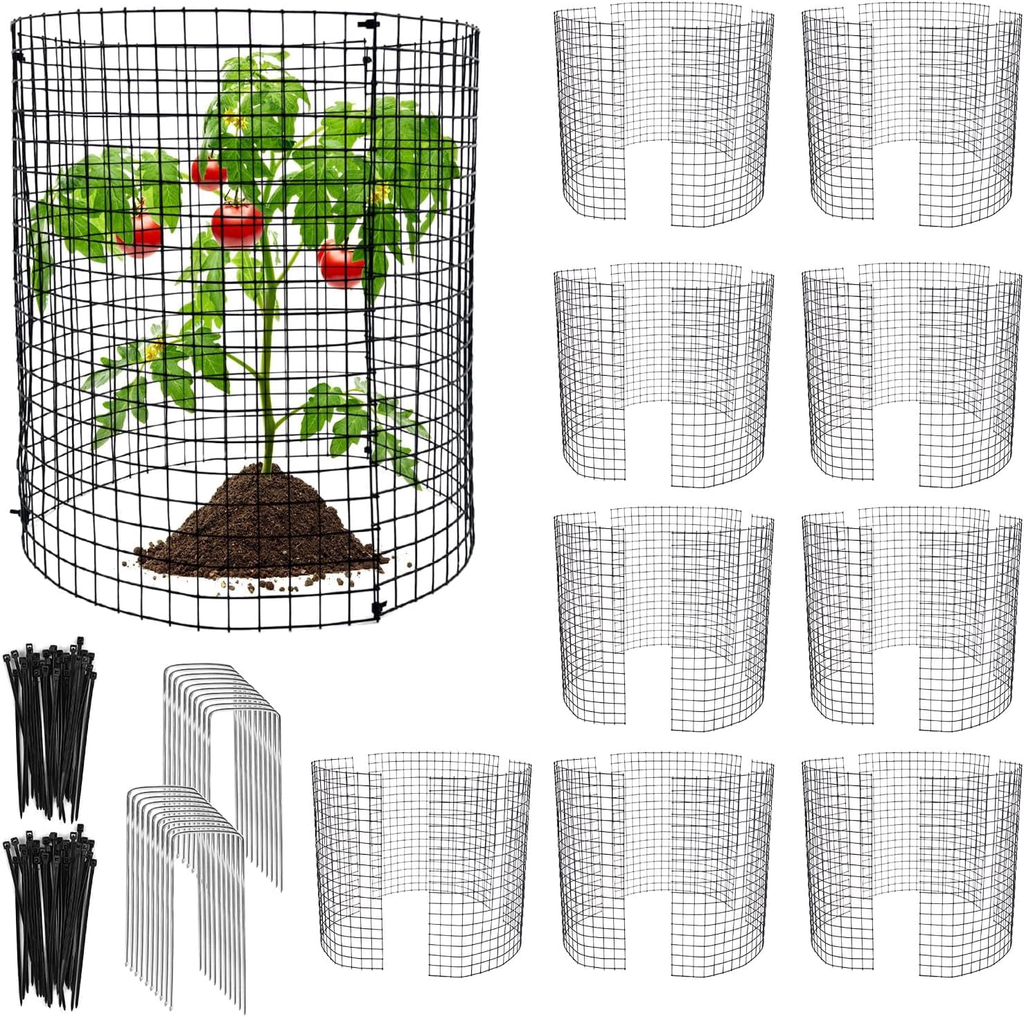 10 Pack Round Plant Protector from Animals, 12'' x 12'' Metal Plant ...