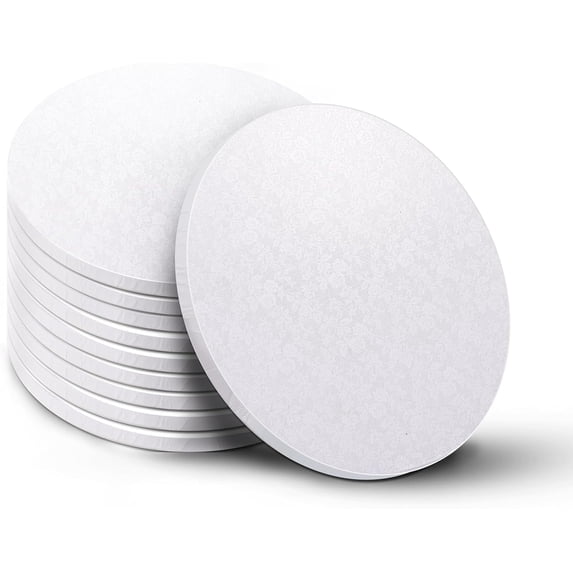 10-Pack Round White Cake Drum Board 10 Inch Sturdy 1/2 Inch Thick Full ...