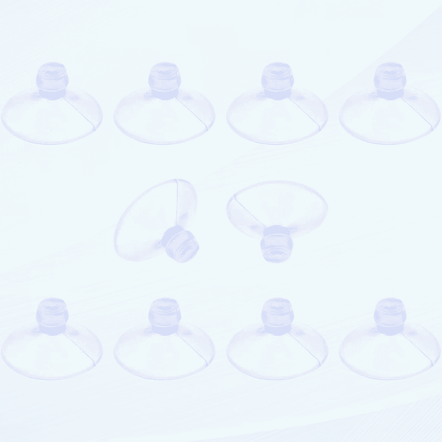10 Pack Rubber Suction Cups, 18mm Clear Plastic Desk Suction Pads ...