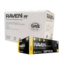 SAS Safety Raven Powder-Free Black Nitrile 6 Mil Gloves, Large, 10 Pack ...