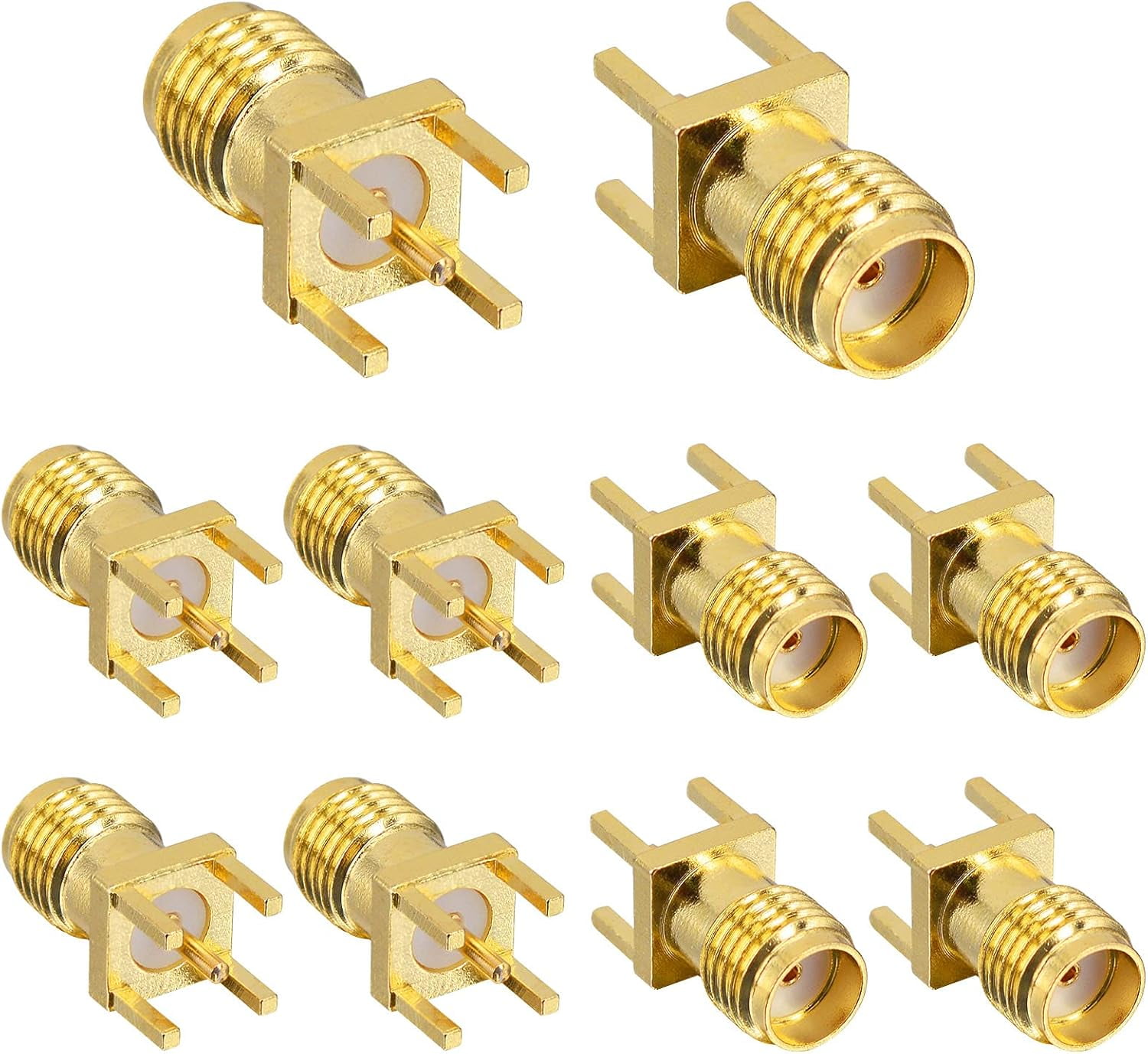 10-Pack SMA Female Base Socket(Jack), SMA Female PCB Clip Edge Mount ...