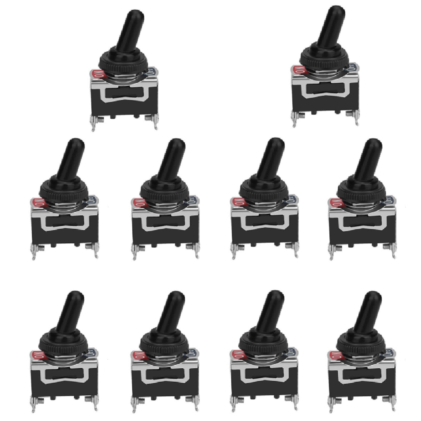 10 Pack SPST 2-Pin Rocker Toggle Switch 220V/15A, On/Off Switch with ...