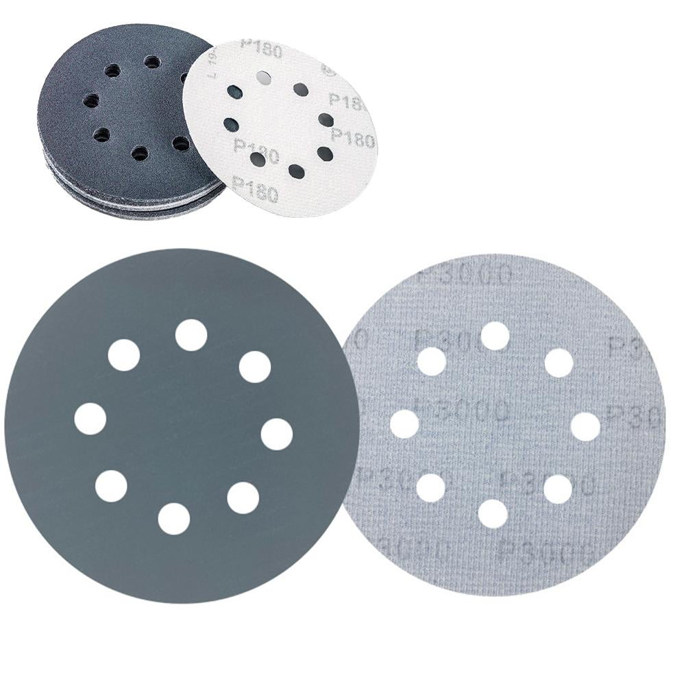 10 Pack Sanding Discs Set,8-Hole Hook and Loop Sanding Discs Sandpaper ...