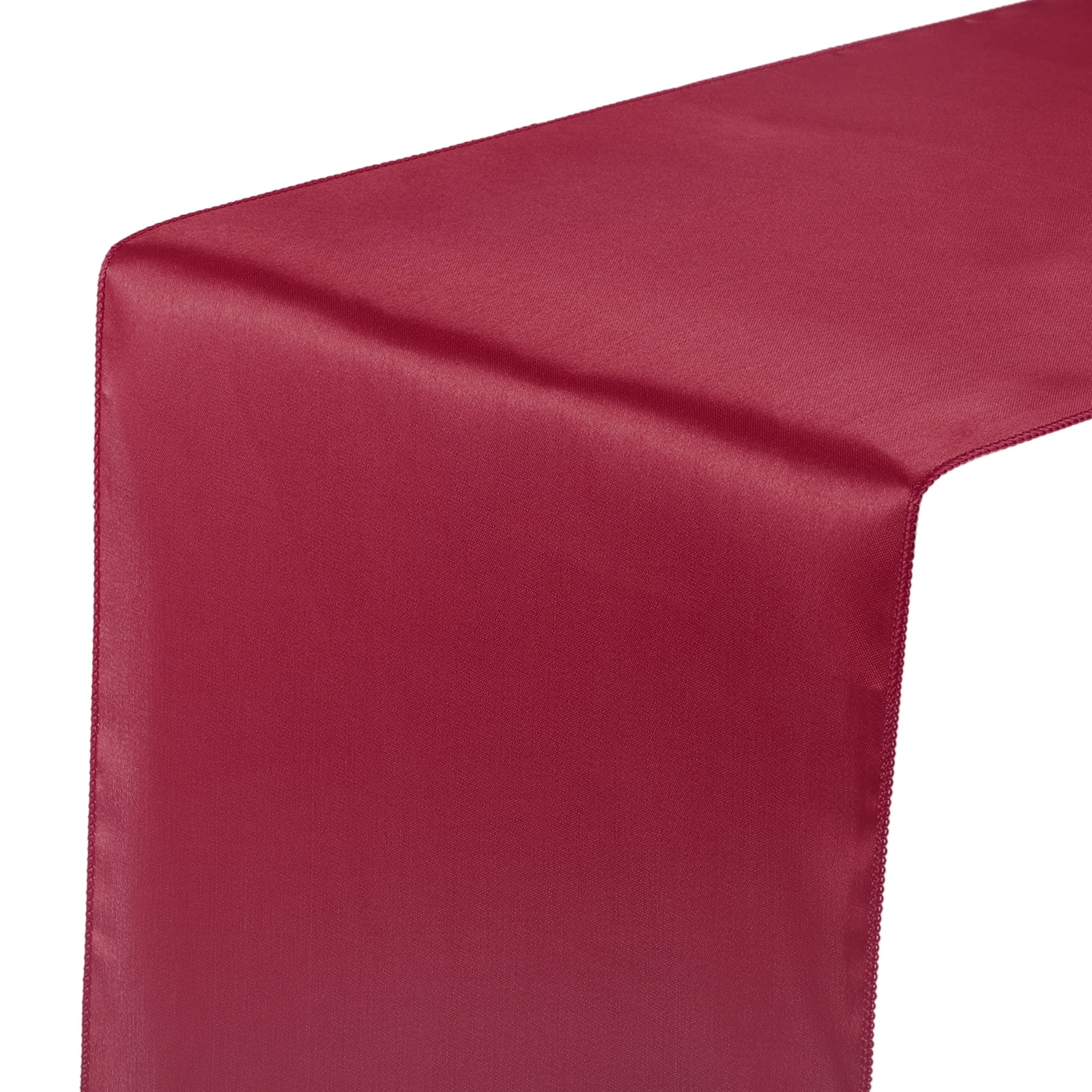 10 Pack Satin Table Runner, 12"x108" Smooth Silk Table Runner, Deep Red ...