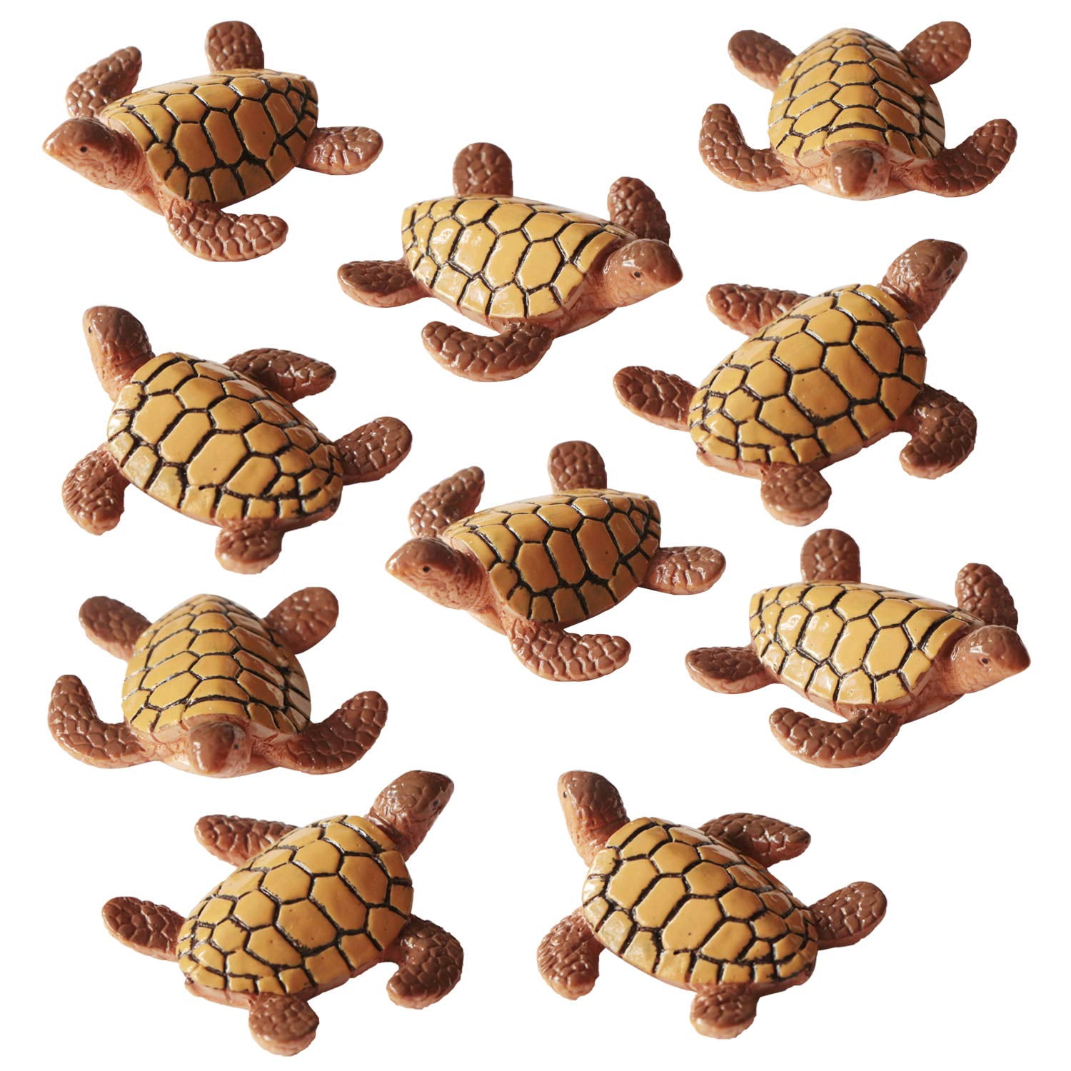 10 Pack Sea Turtle Miniature Turtle Statue Resin Figurines Fairy Garden ...