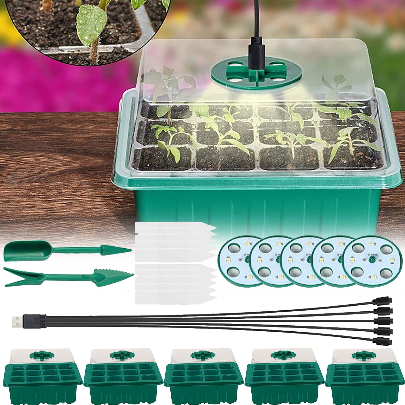 10 Pack Seed Starter Tray Seed Starter Kit (120 Cells Total Tray) with ...