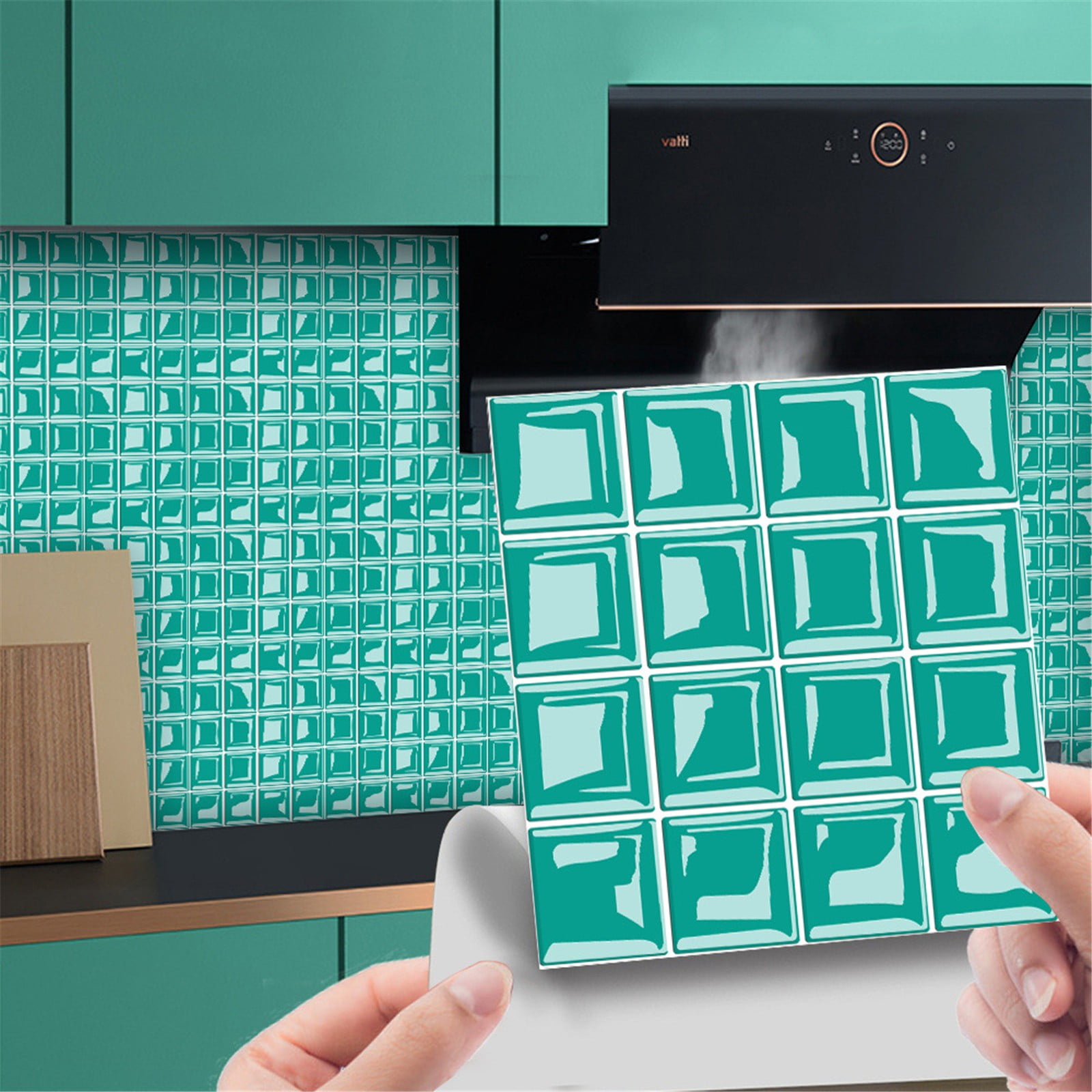 10 Pack Self-Adhesive Glass Mirror Mosaic Tiles Small Square Mirror ...