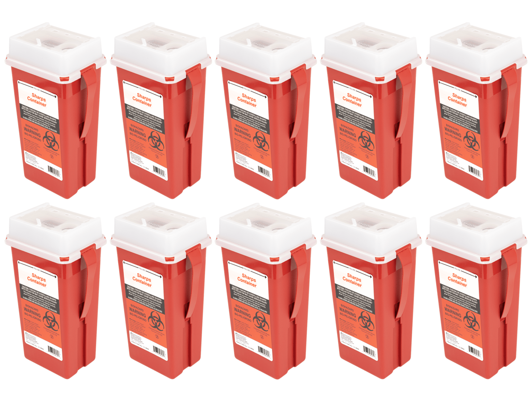 10/Pack Sharps Crate Container 2 qt. Safe Disposal of Waste and Needles ...