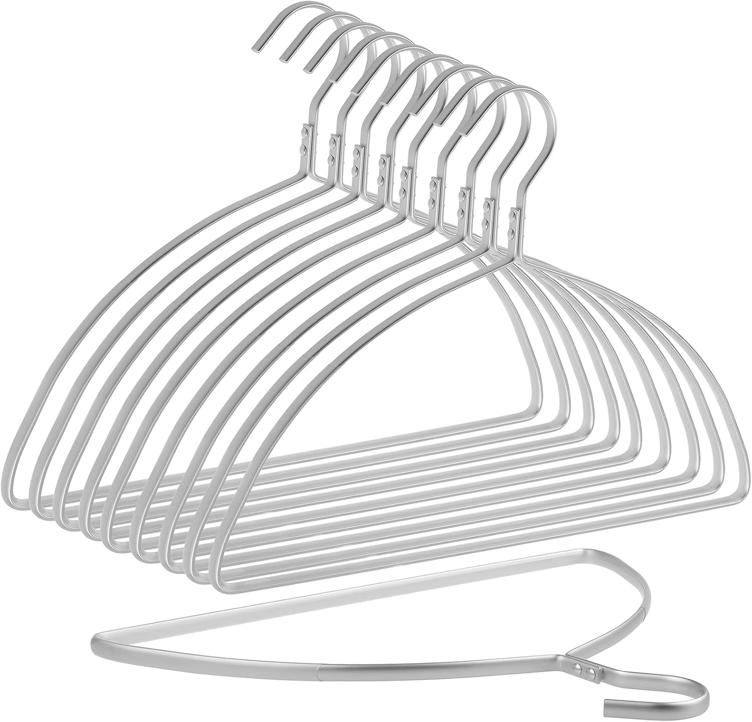 10 Pack Silver Aluminum Hangers, 15.75 inches, can Hold up to 30 lbs ...