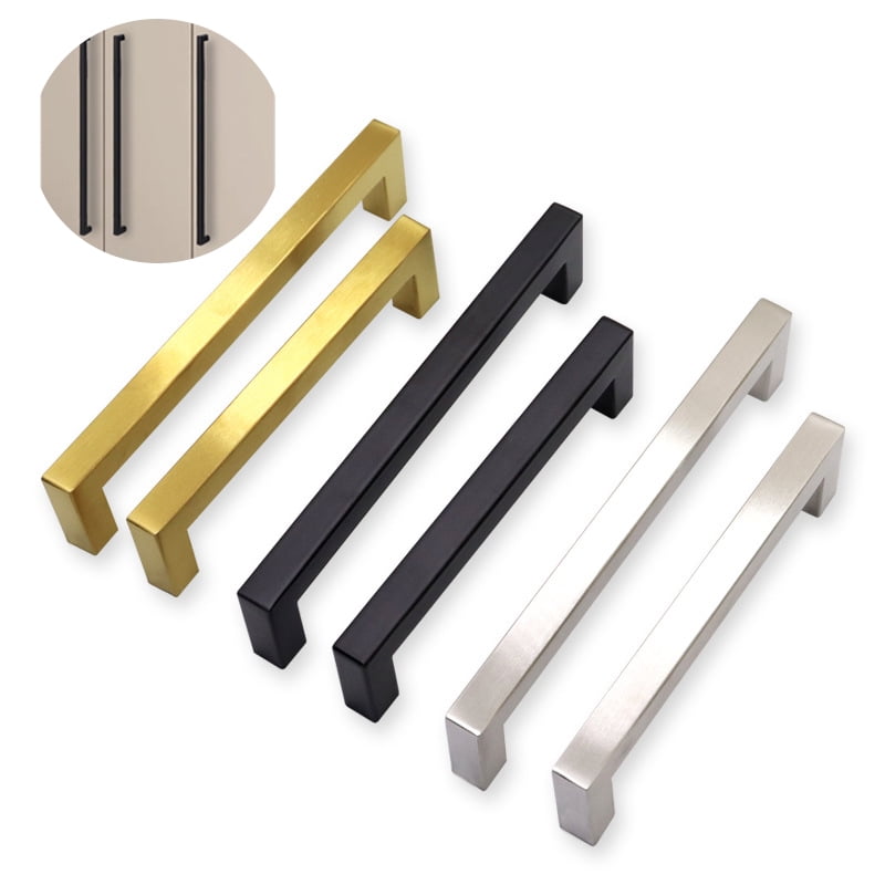 10-Pack Silver Cabinet Handles - 3/4Inch Stainless Steel Square Drawer ...