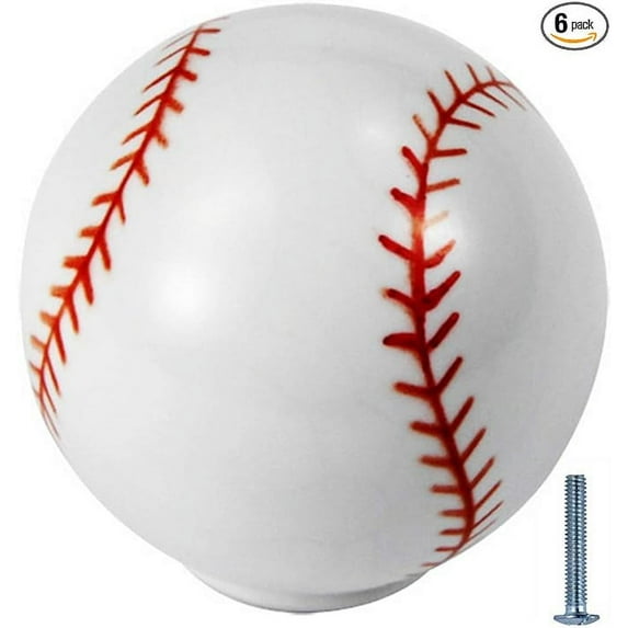 10 Pack Silverline Baseball Sport Cabinet Kitchen Home 1-1/4" Knobs ...