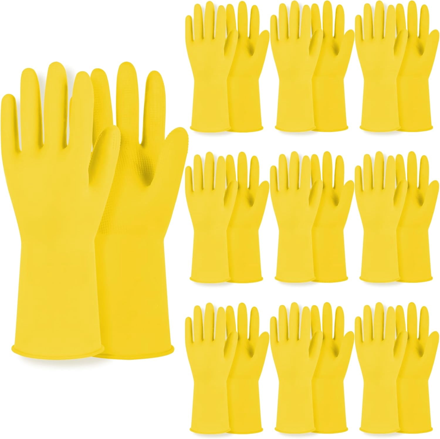 10 Pack Simple and Short Hands Gloves, Reusable Non-Slip Rubber Gloves ...