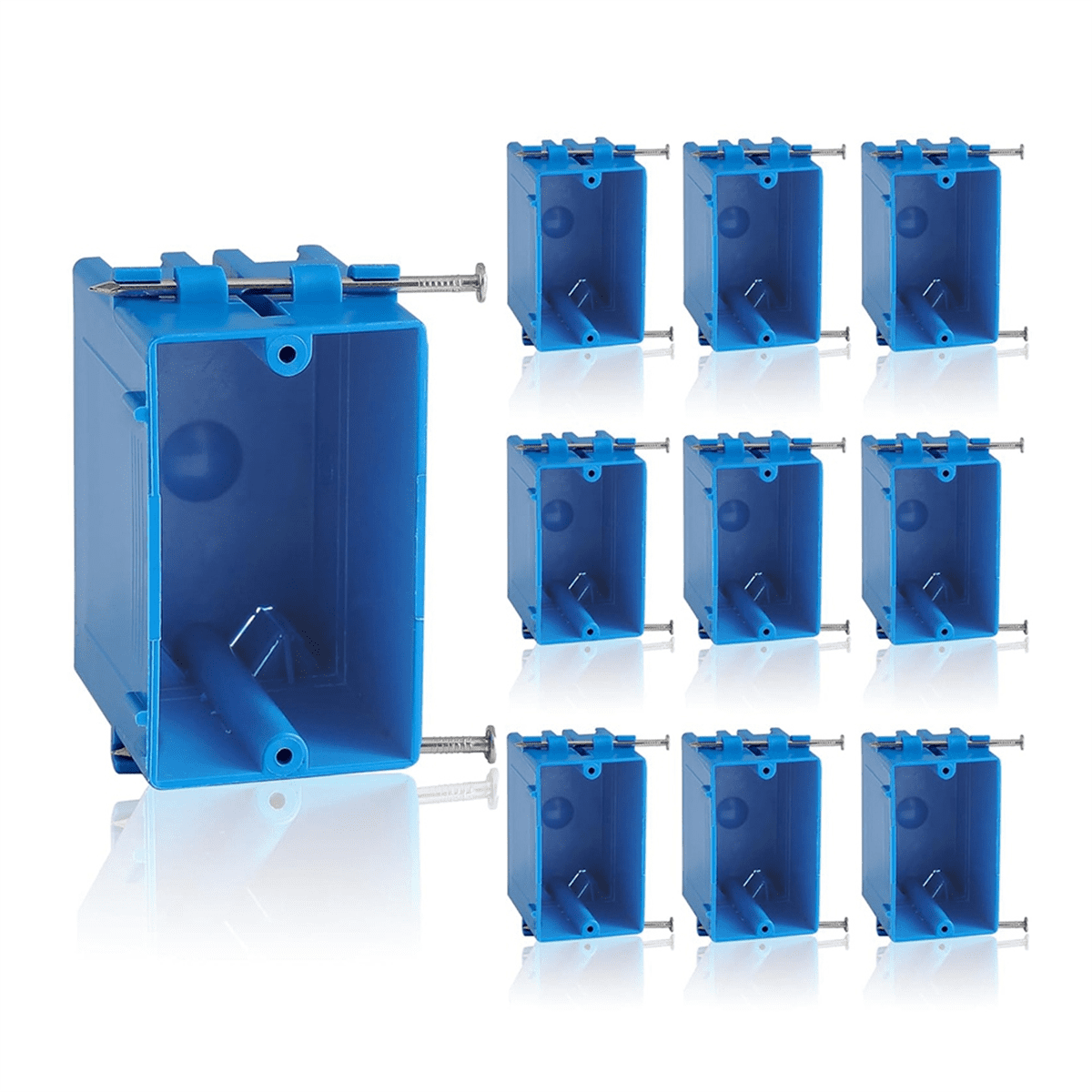 10-Pack Single Gang Electrical Box, New Work Box 1 Gang, Nail Outlet 18 ...