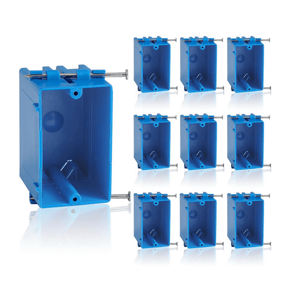 10-Pack Single Gang Electrical Box, New Work Box 1 Gang, Nail Outlet 18 ...