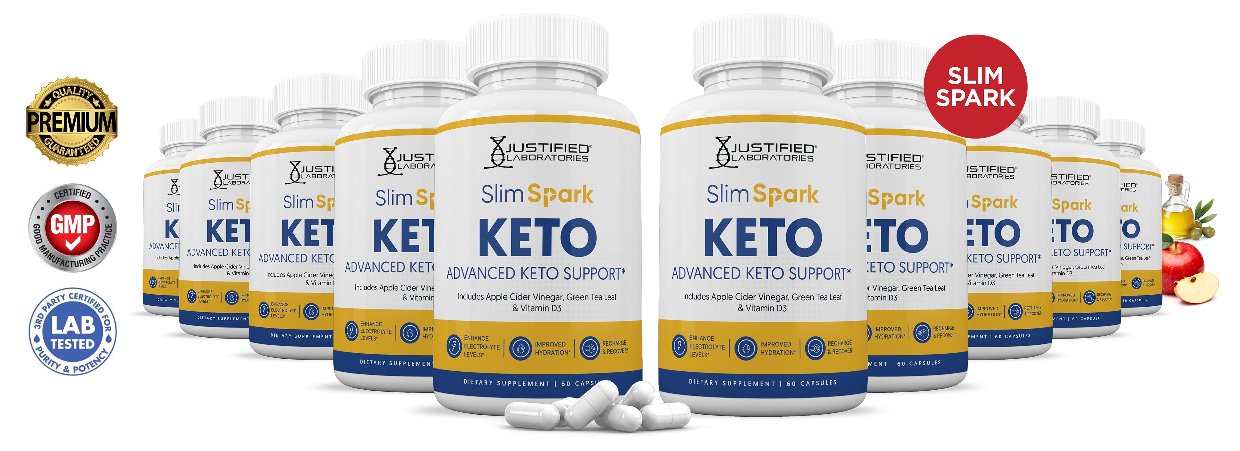 (10 Pack) Slim Spark Keto ACV Pills 1275mg Alternative to Gummies ...