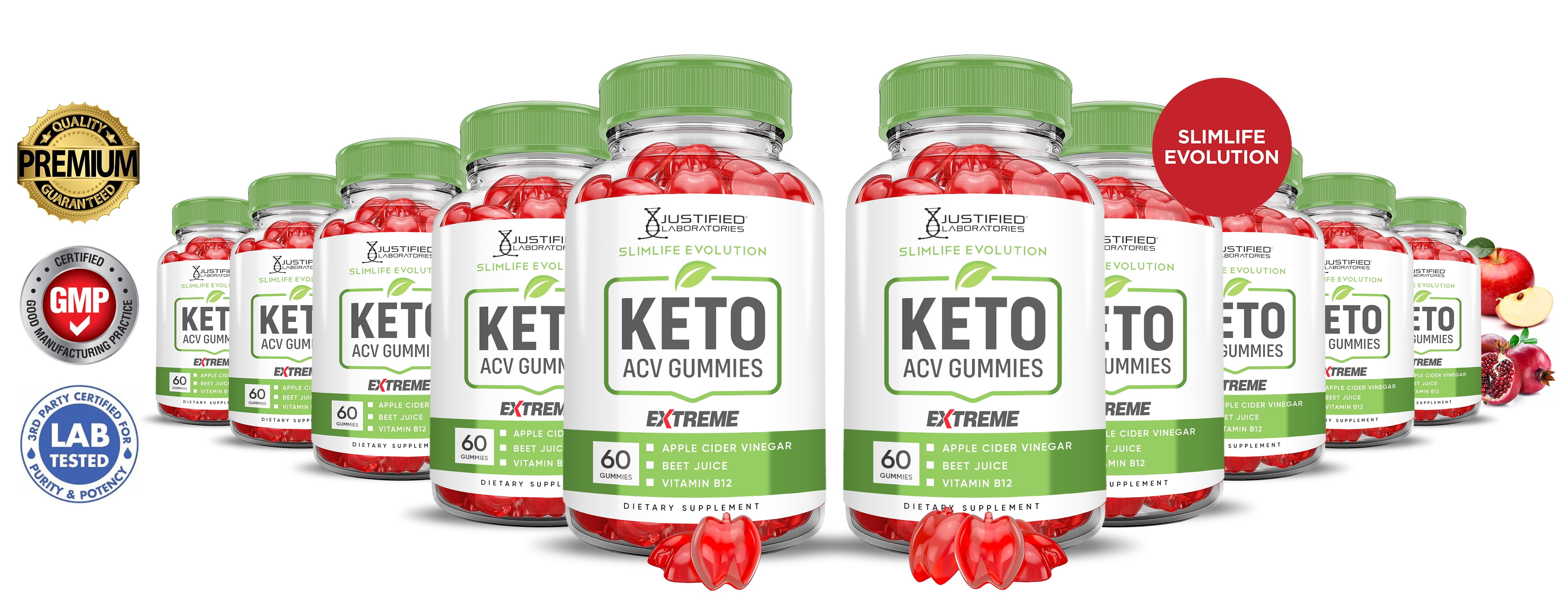 (10 Pack) Slimlife Evolution Keto Extreme ACV Gummies 2000mg Dietary Supplement 600 Gummys ...