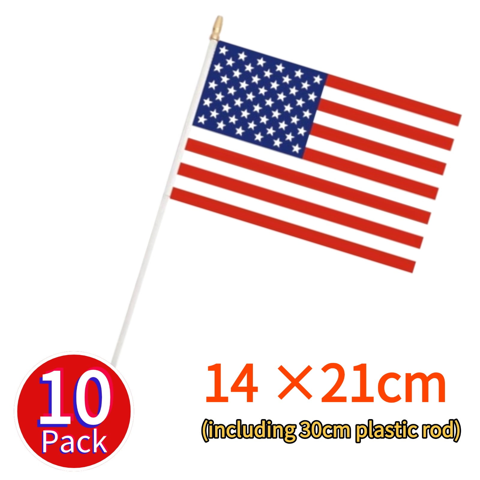 10 Pack Small American Flags on Stick Small US Flags/Mini American ...