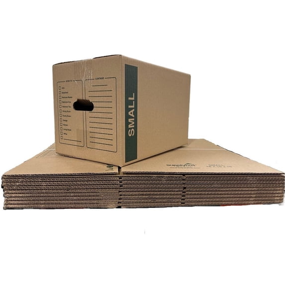 10 - Pack Small Cardboard Moving Boxes 16x10x10 32 ECT With Handles ...