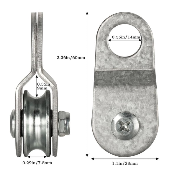 10 Pack Small Snatch Cable Pulley Block for 6mm / 0.23 Inch Wire Rope ...