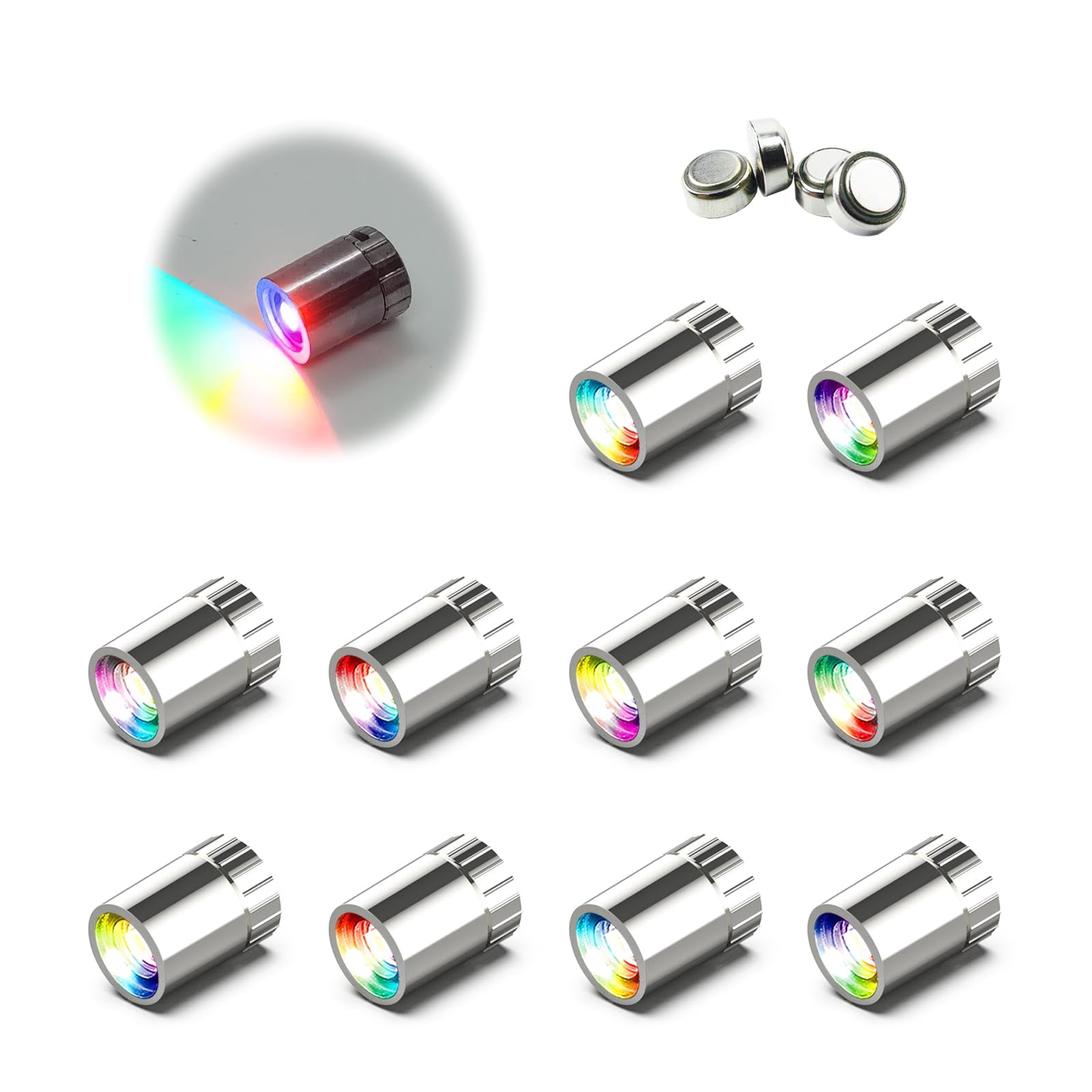 10 Pack Small Spotlight, Battery Operated LED Outdoor Lights, LED Wireless Miniature Spot Light ...