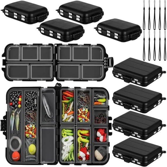 10 Pack Small Tackle Box Organizer for Fishing, Mini Double Sided ...