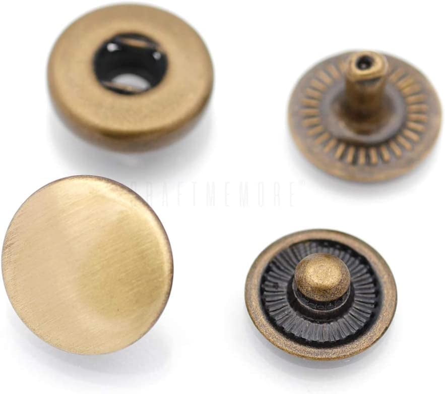 10 Pack Snap Fasteners Color Plated Solid Brass Metal Snaps Heavy Duty ...