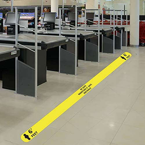(10 Pack) Social Distancing 6’ Feet Floor & Aisle Marking Signs ...