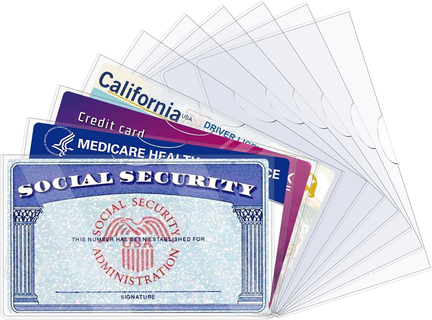 10 Pack Social Security Card Protector Sleeves/New Medicare Card ...