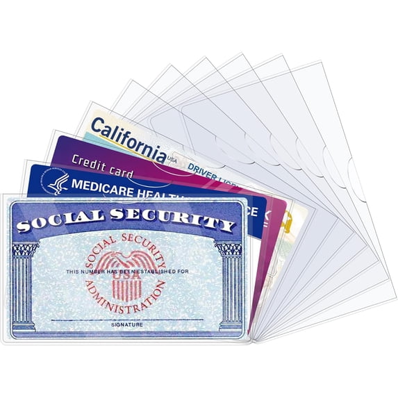 ziloes Social Security Card Protector Sleeves, 31 Mil Soft Clear, 10ct ...
