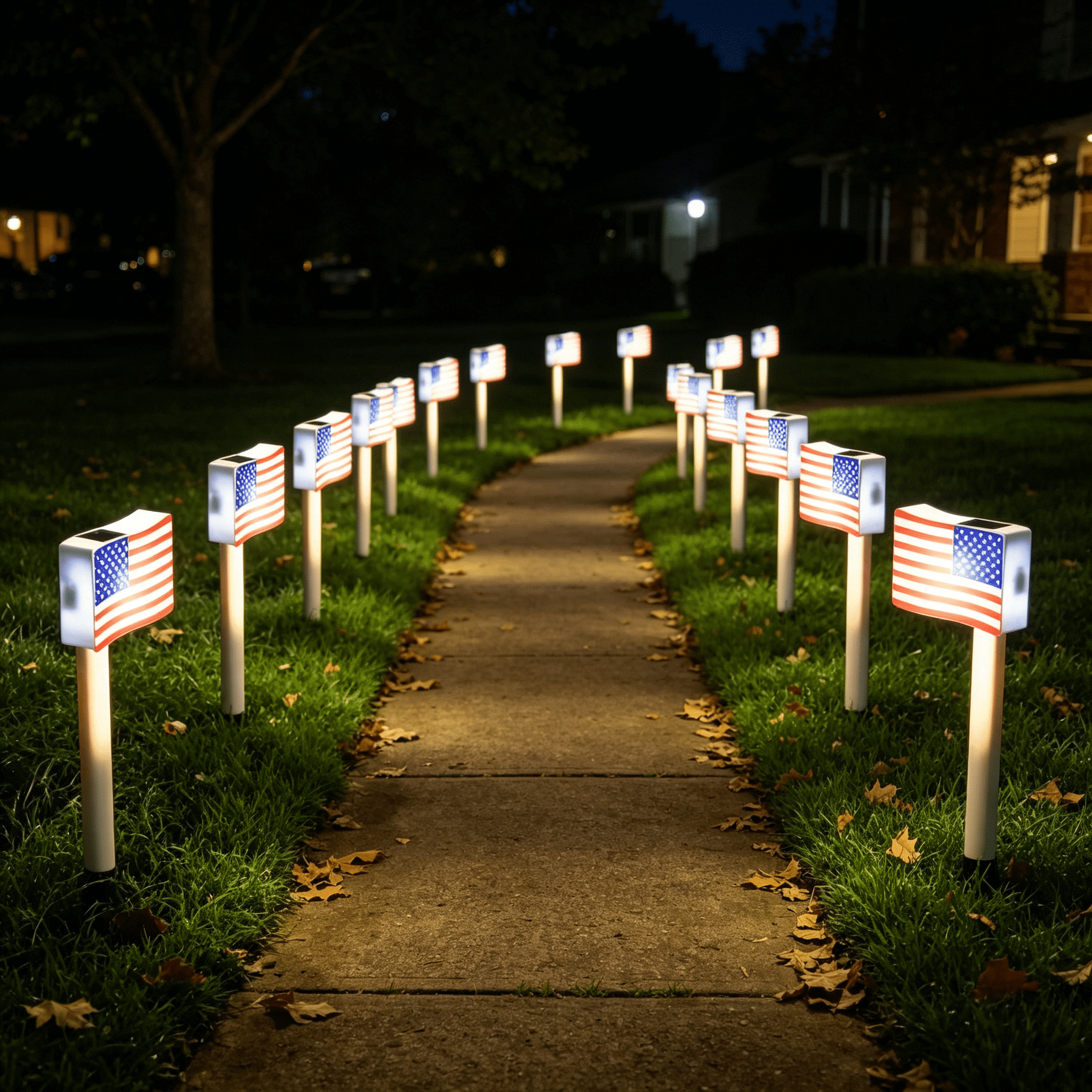10 Pack Solar Flag Light Set,Solar Flag Lights Outdoor, 4th of July ...