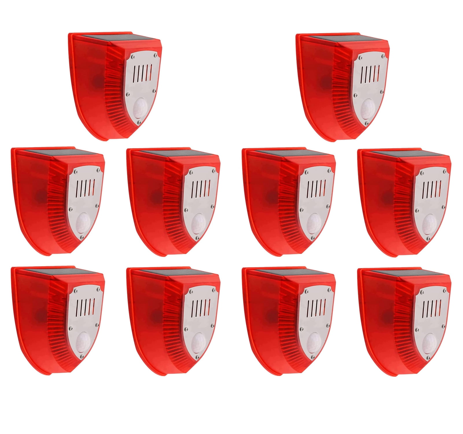 10-Pack Solar Motion Sensor Alarm Light - 129dB Gunshot & Dog Barking ...
