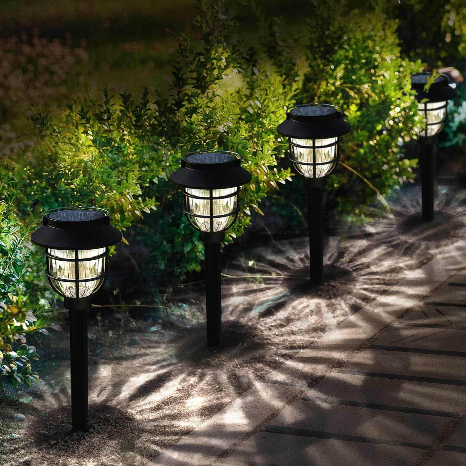 10 Pack Solar Pathway Lights Outdoor - Bright Solar Garden Light with ...