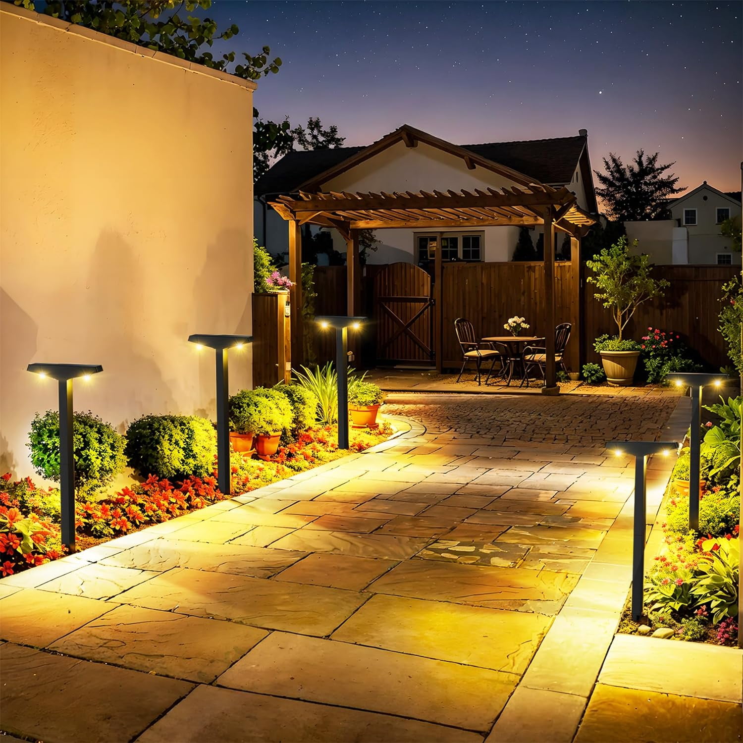 10 Pack Solar Pathway Lights Outdoor Waterproof, Bright Solars Garden ...