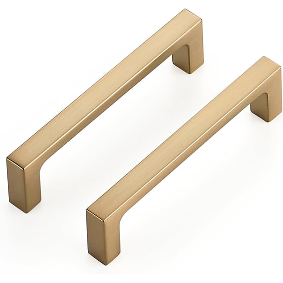 10 Pack Solid 3-3/4 Inch Kitchen Square Cabinet Handles Champagne ...