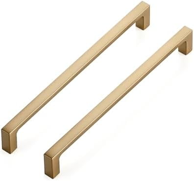 10 Pack Solid 7-1/2 Inch Square Cabinet Handles - Champagne Bronze ...