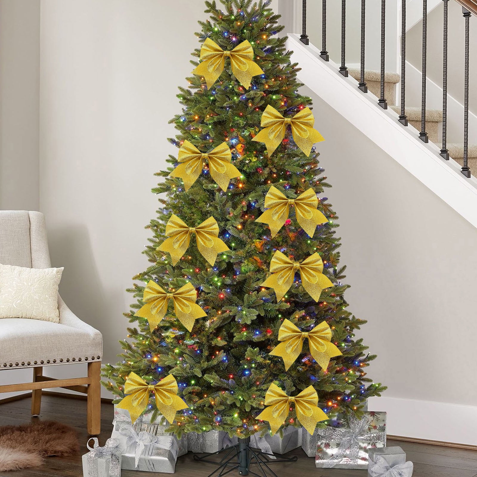 10-Pack Solid Color Decorative Bow, Christmas Festival Gift Wrapping ...