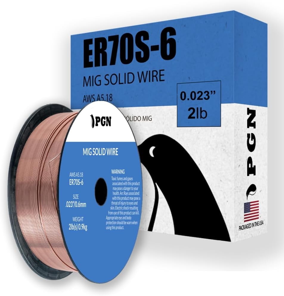 (10 Pack) Solid MIG Welding Wire - ER70S-6 .023 Inch - 2 Pound Spool - Mild Steel MIG Wire with ...