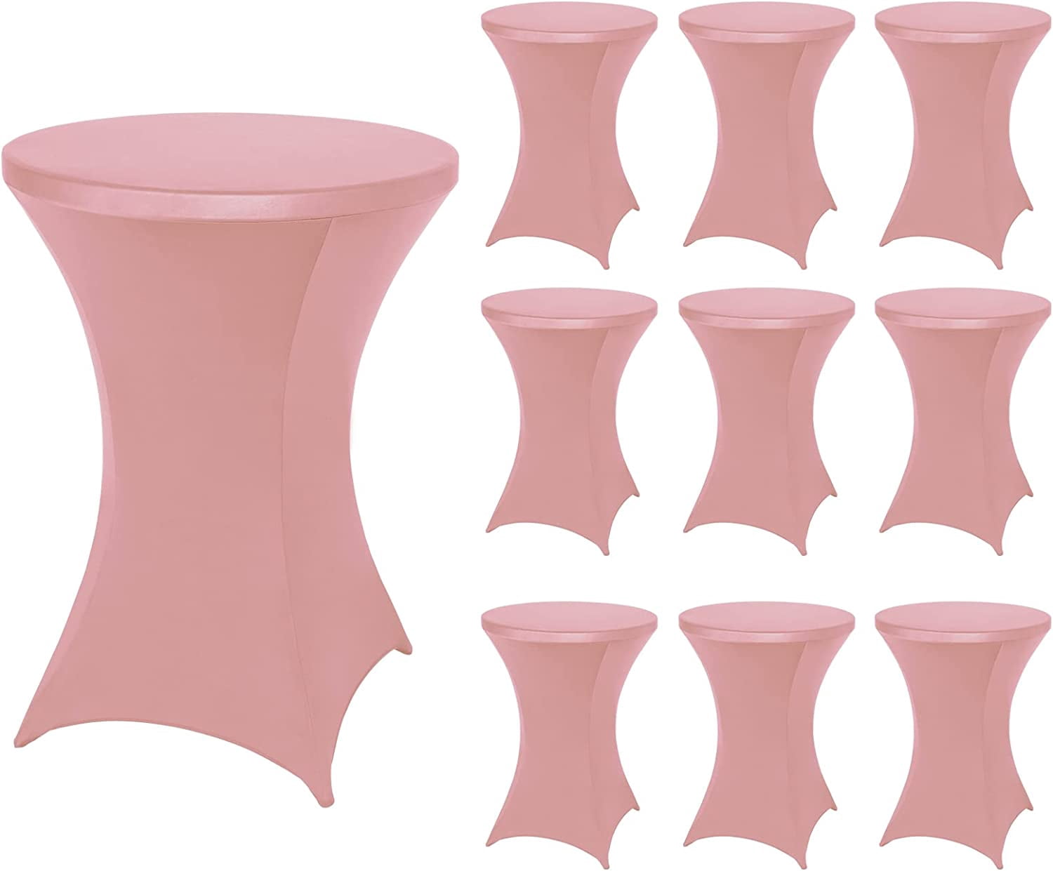 10 Pack Spandex Cocktail Table Covers Fitted Table Clothes, Elastic ...