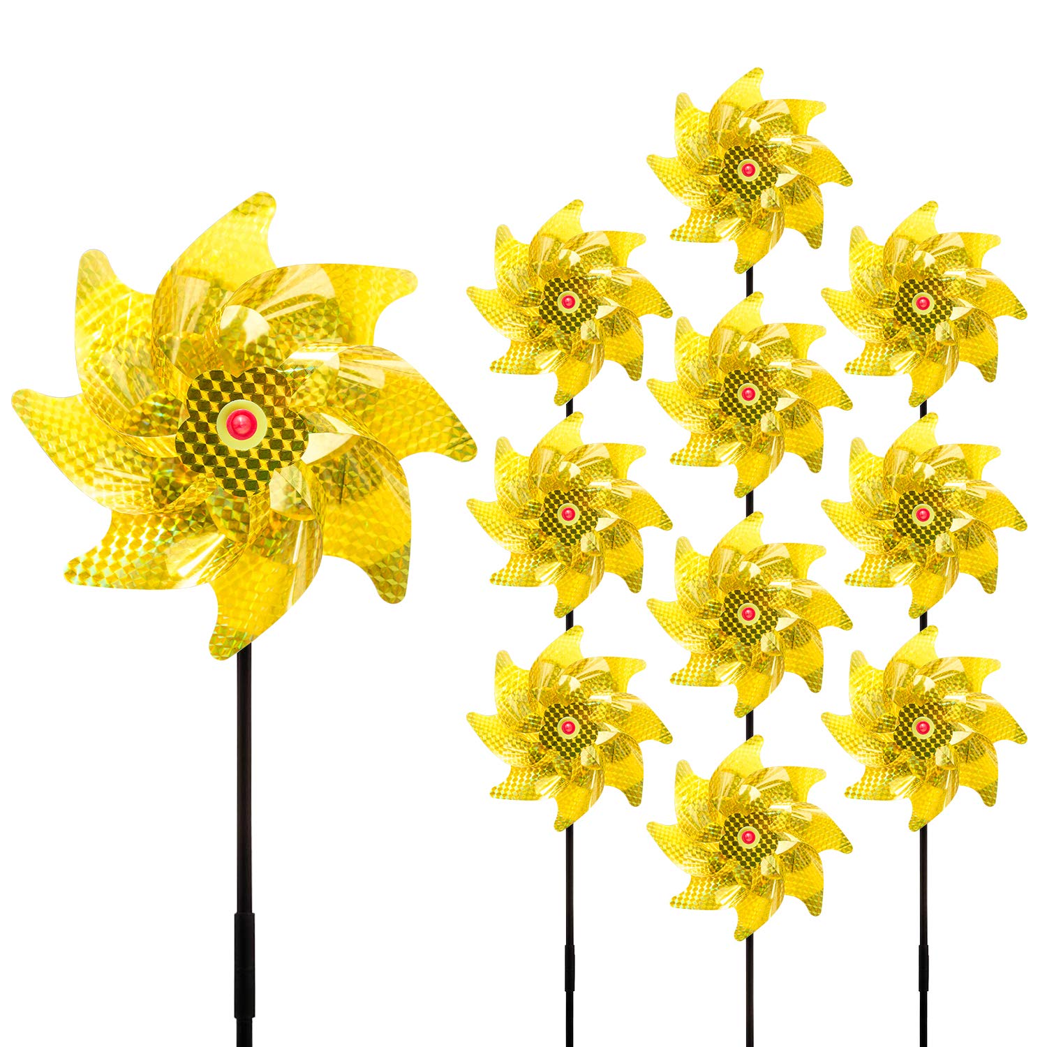 10-Pack Sparkly Reflective Pinwheels, Pin Wheel BSL1 Holographic ...