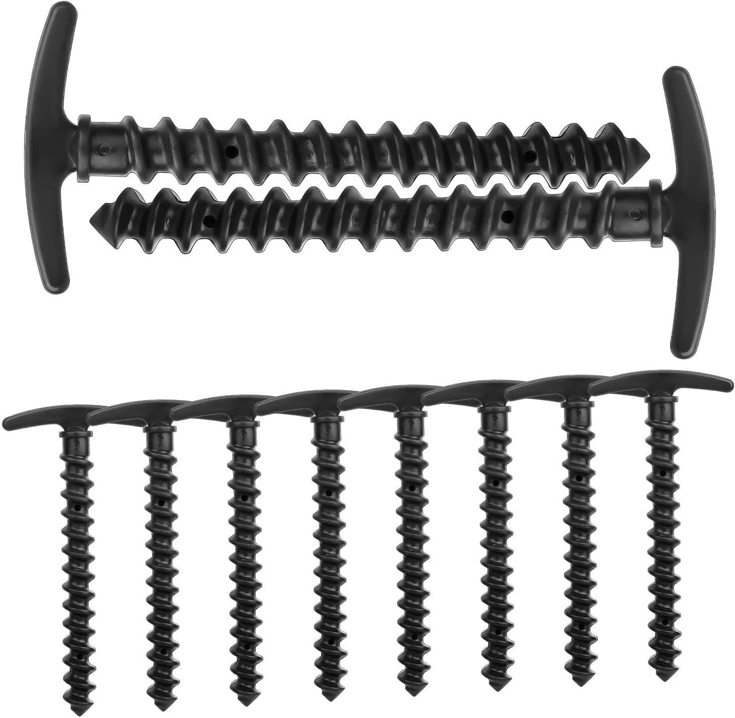 10 Pack Spiral Plastic Tent Stakes, Heavy Duty Ground Anchors for ...