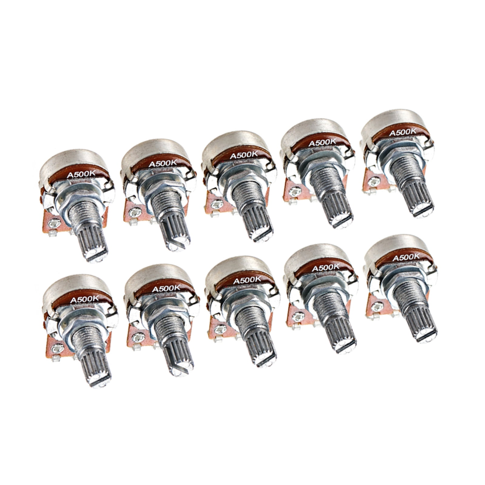 10 Pack Split Shaft 500K Potentiometer with 3 Pin Terminal Suitable for ...