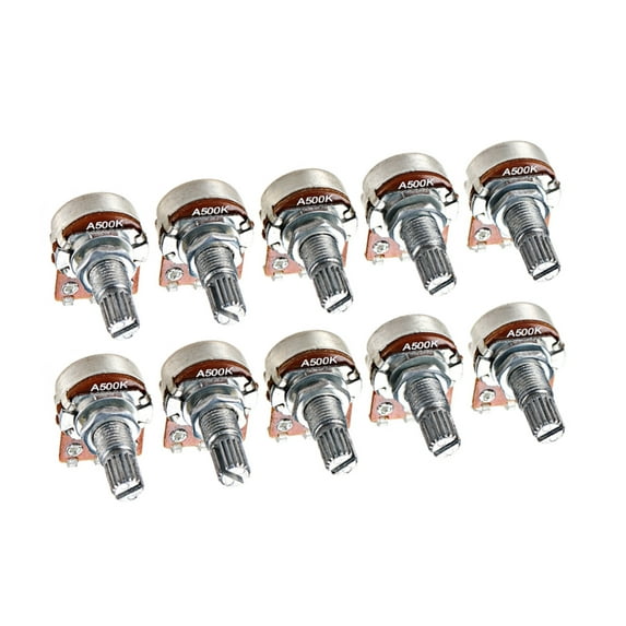 10 Pack Split Shaft 500K Potentiometer with 3 Pin Terminal Suitable for ...