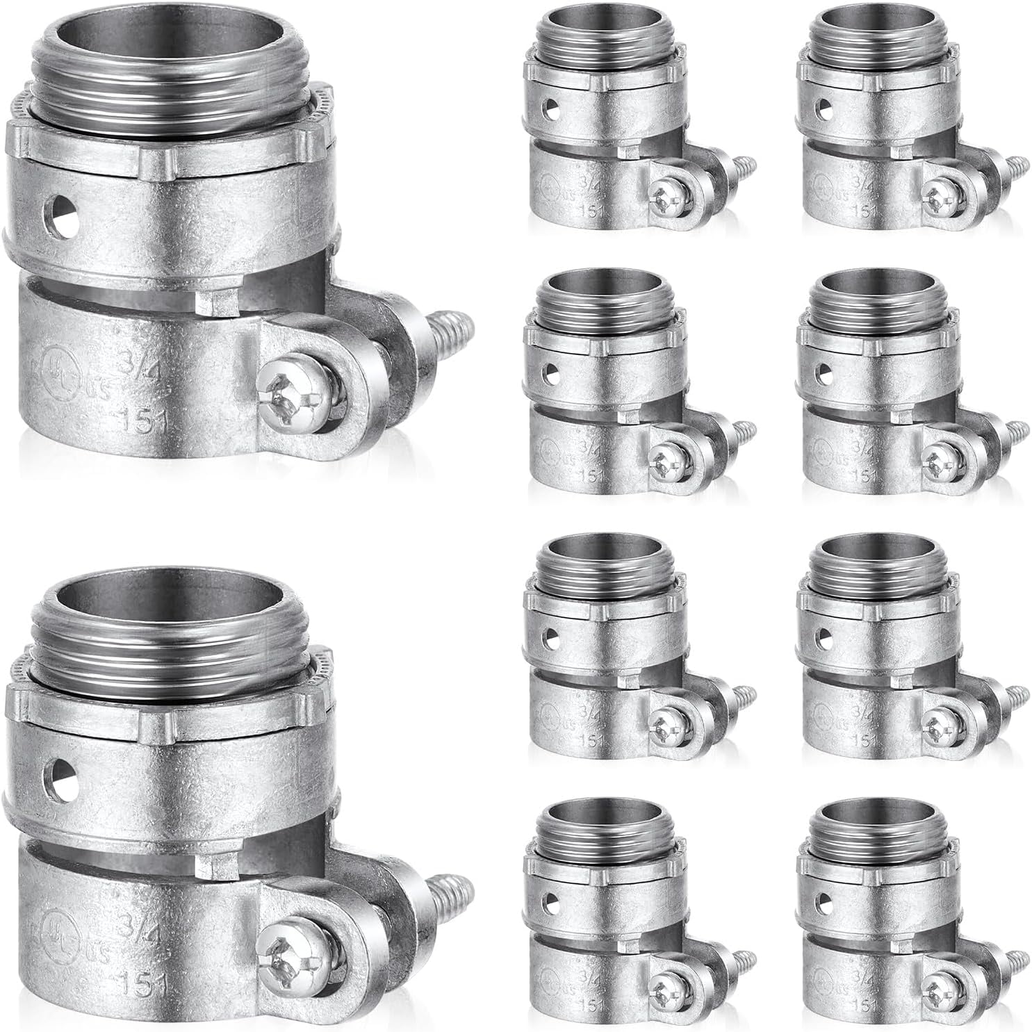 10 Pack Squeeze Connector 3/4-inch Conduit Fittings (FMC) Flex Metal ...