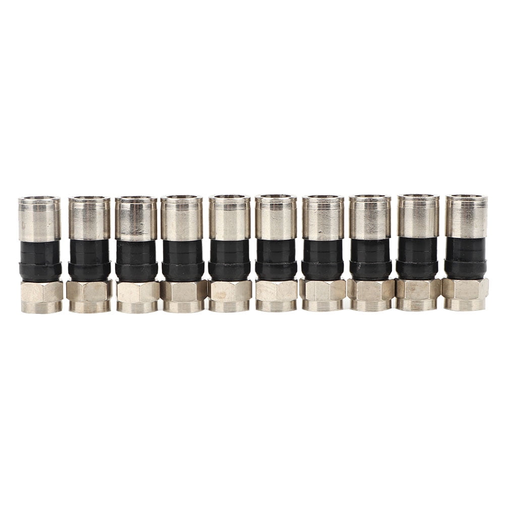 10-Pack Squeezed Type F Connector for RG6 Cable, Suitable for Antenna ...