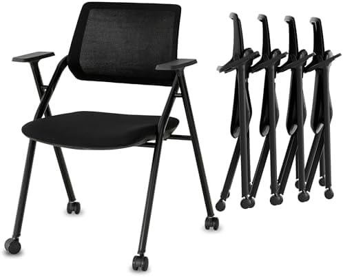 10 Pack Stackable Conference Room Chairs, Folding Office Chairs with ...