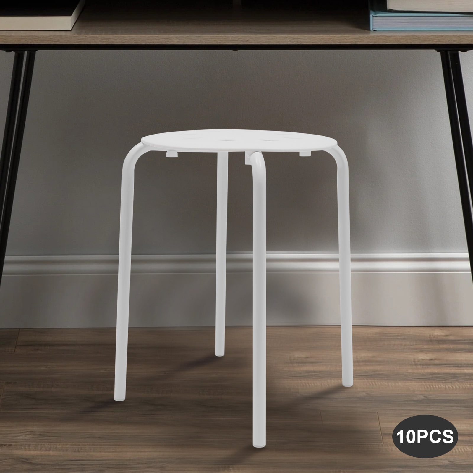 10 Pack Stacking Stools Set with Metal Frame 17 Inch Portable Classroom ...