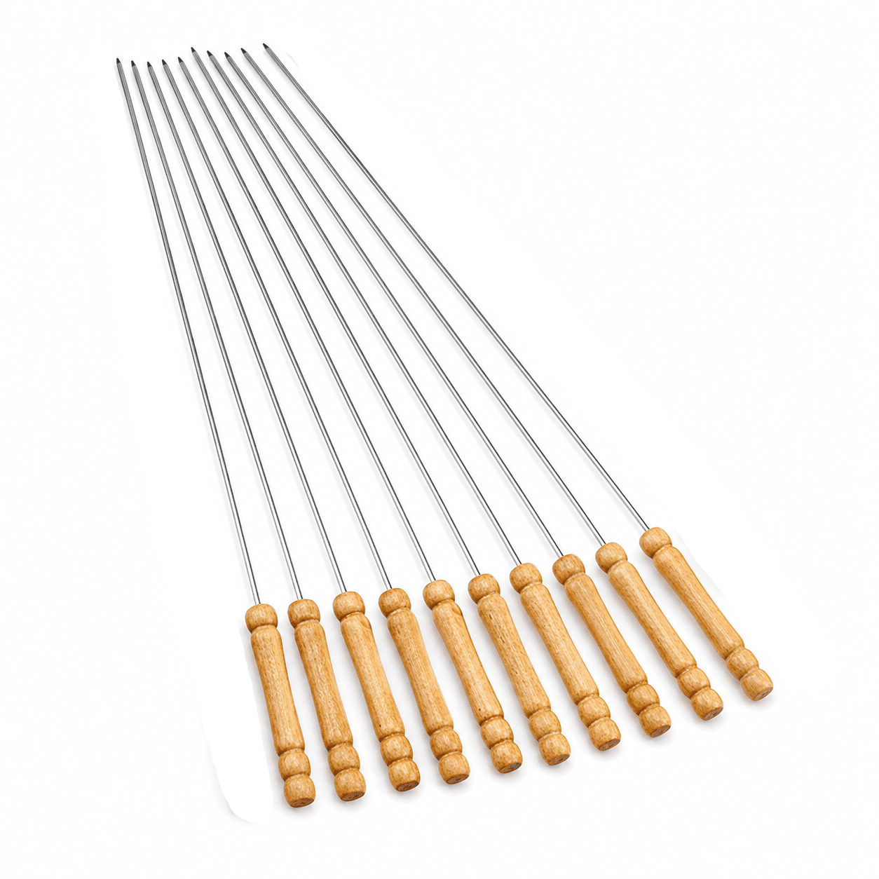 10 Pack Stainless Steel BBQ Skewers, 12 Inch Shish Kabob Sticks for ...