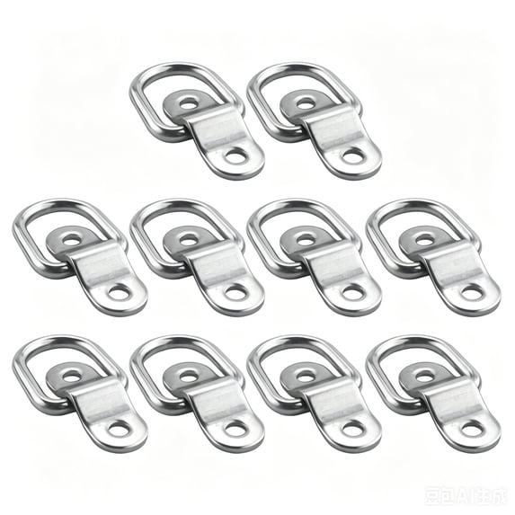 10-Pack Stainless Steel D-Ring Tie Down Anchors, Heavy Duty 2400lb Semi ...