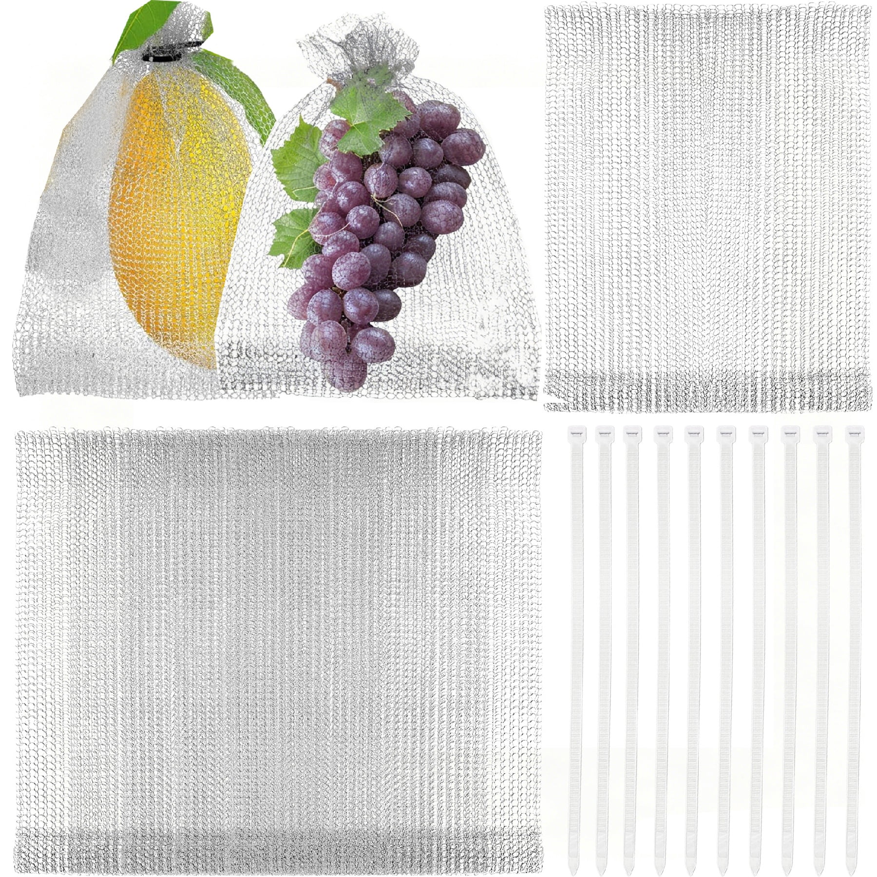 10 Pack Stainless Steel Fruit Protection Mesh Bags, Reusable Vegetable ...